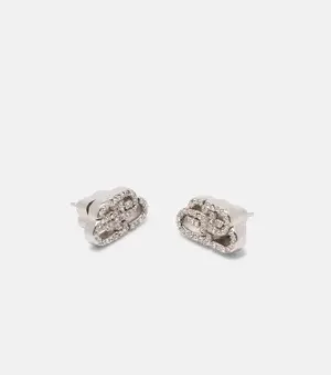 Balenciaga Bb Embellished Earrings - Silver