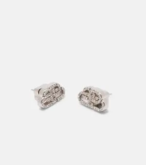Balenciaga Bb Embellished Earrings - Silver