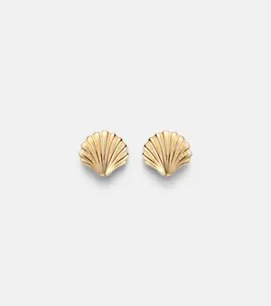 STONE AND STRAND Scallop Shell 14kt Earrings - Gold