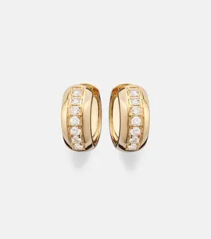 STONE AND STRAND 14kt Yellow Huggie Earrings With Diamonds - Gold
