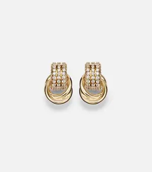 STONE AND STRAND Forme Knot Diamond Earrings - Gold