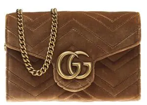 Gucci Gg Marmont Mini Matelasse Velvet Bag - Taupe