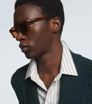 Zegna Rectangle Sunglasses - Brown