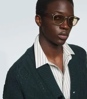 Zegna Round Frame Sunglasses - Brown