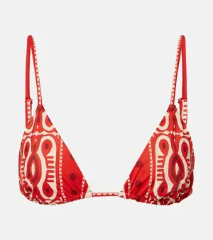 Johanna Ortiz Printed Bikini Top - Red