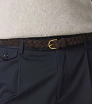 LARDINI Braided Suede Belt