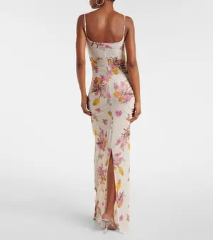 Blumarine Floral Jersey Maxi Dress