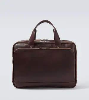 Brunello Cucinelli Leather Briefcase - Burgundy