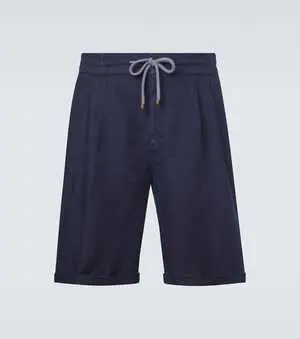 Brunello Cucinelli Linen Shorts - Blue