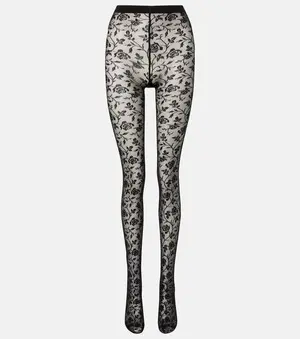 Wolford 20 Floral Tights - Black