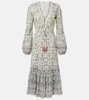 Veronica Beard Vani Paisley Ruffled Midi Dress - Multicoloured