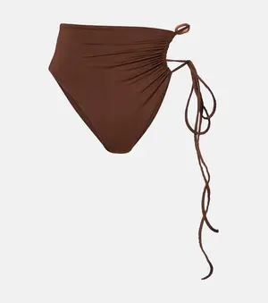 Magda Butrym Ruched Bikini Bottoms - Brown