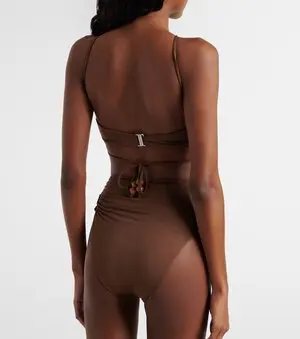 Magda Butrym Ruched Bikini Bottoms - Brown