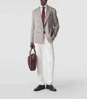 Brunello Cucinelli Double-breasted Silk Suit Jacket