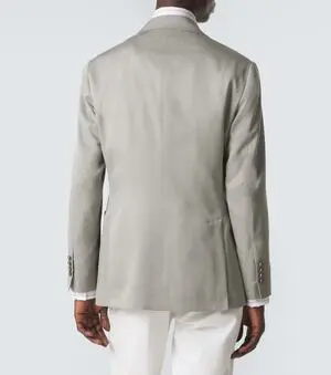 Brunello Cucinelli Double-breasted Silk Suit Jacket