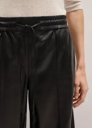 ME+EM Wide-leg Leather Track Pant