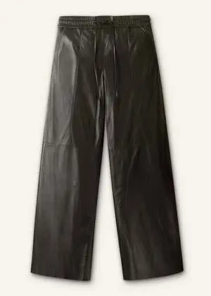 ME+EM Wide-leg Leather Track Pant