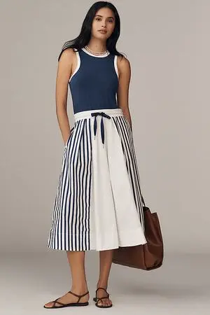 DAILY PRACTICE Drawstring Twofer Midi Dress