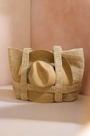 TERRAIN Raffia Traveler Tote Bag