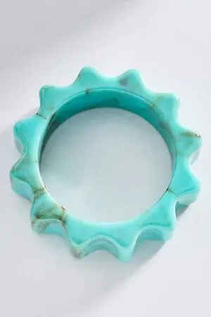 Anthropologie Ridged Chunky Bracelet - Turquoise