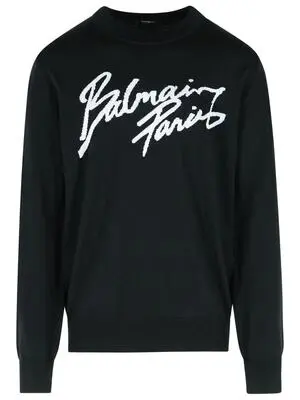 Balmain Merino Wool Sweater - Black