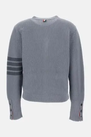 Thom Browne V-neck Cotton Cardigan - Grey