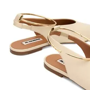 JIL SANDER Pointed Sling Back Shoes - Bone