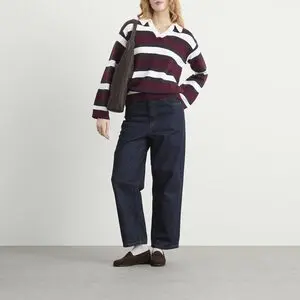 4TH & RECKLESS Striped Knit Jumper With Contrast Collar