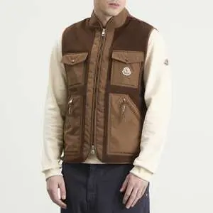 Moncler Karakai Teddy Fleece Vest - Brown