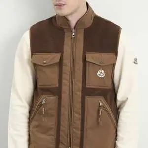 Moncler Karakai Teddy Fleece Vest - Brown