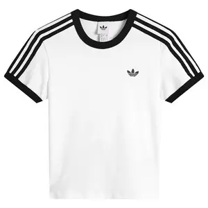 Adidas 3 Stripe Short Sleeve T-shirt - Hiteblack
