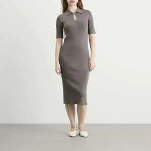 JIL SANDER Knitted Polo Midi Dress