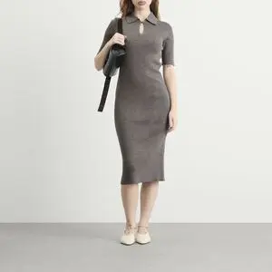 JIL SANDER Knitted Polo Midi Dress
