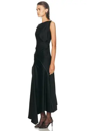 Victoria Beckham Asymmetric Draped Midi Dress