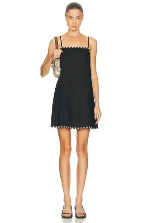 Staud Laura Mini Linen Dress - Black
