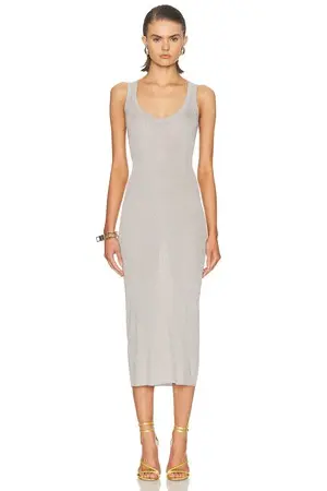 TOM FORD Midi Tank Dress In Metallic - Silver