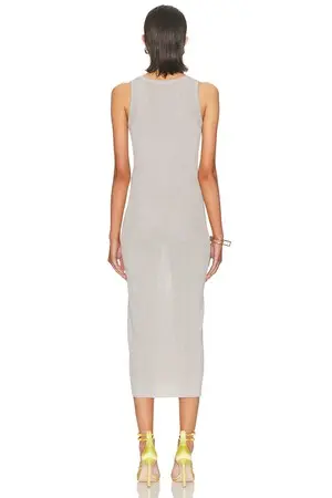 TOM FORD Midi Tank Dress In Metallic - Silver