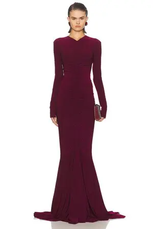 Norma Kamali V Neck Evening Dresses