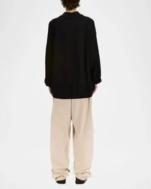 VOWELS Apos;s Lightweight Knit Polo Sweater - Black