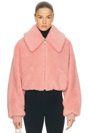 Givenchy Faux Fur Bomber Jacket - Light Pink