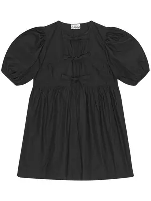 GANNI Organic Cotton Mini Dress - Black