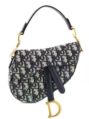 Dior Saddle Oblique Canvas Mini Shoulder Bag - Blue