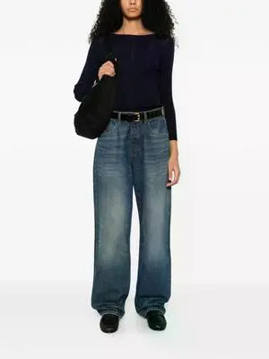 TWINSET Ribbed Knit Sweater With Openwork Pattern