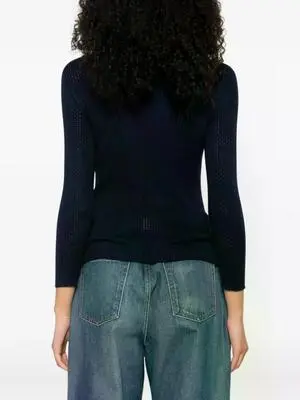 TWINSET Ribbed Knit Sweater With Openwork Pattern