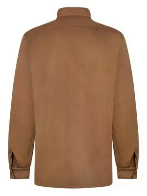 FRANZESE COLLECTION Buttoned Jacket With Stand Collar - Brown