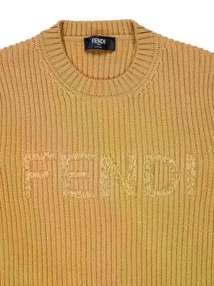 Fendi Logo-embroidered Sweater - Brown