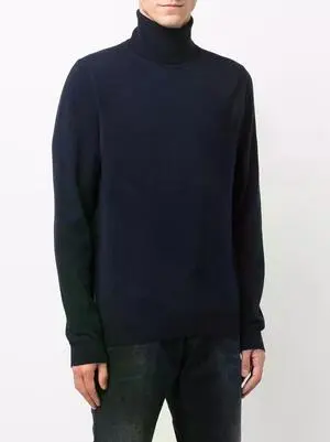 Malo Dark Cashmere Roll Neck Jumper - Blue