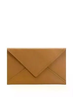 AMI Paris Smooth Leather Etienne Envelope Card Holder - Brown
