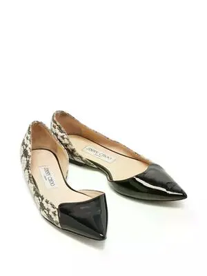 JIMMY CHOO Python Embossed Flat Pumps
