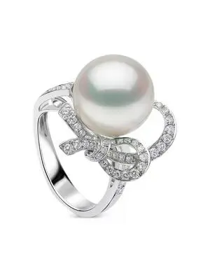 Yoko London Contessa South Sea Pearl And Diamond Ring - Silver